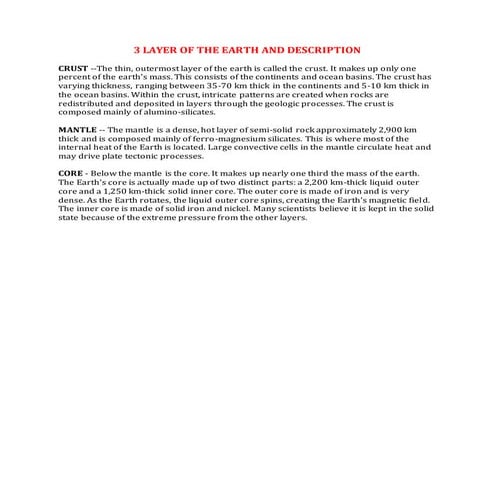 EARTH'S LAYER | PPTX