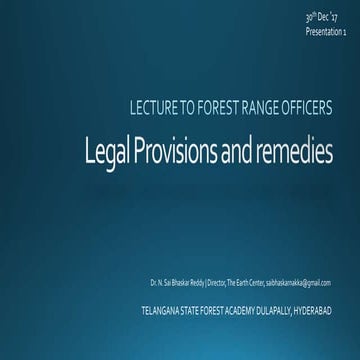 Legal provisions and remedies - Environment India | PPTX