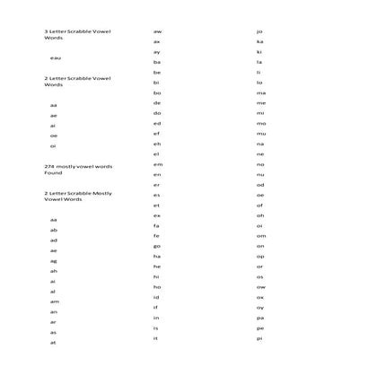 3 letter scrabble vowel words | DOCX