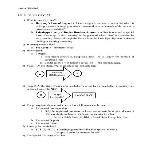 3) lien holder caveat | PDF