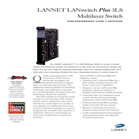 LANNET Lanswitch Plus 3LS Multilayer Switch | PDF