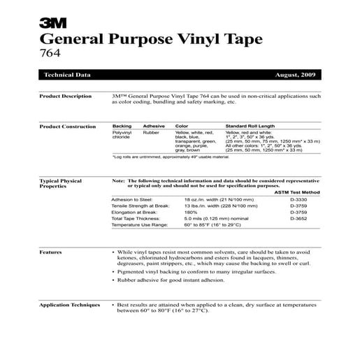 Băng keo 3M 764 | PDF