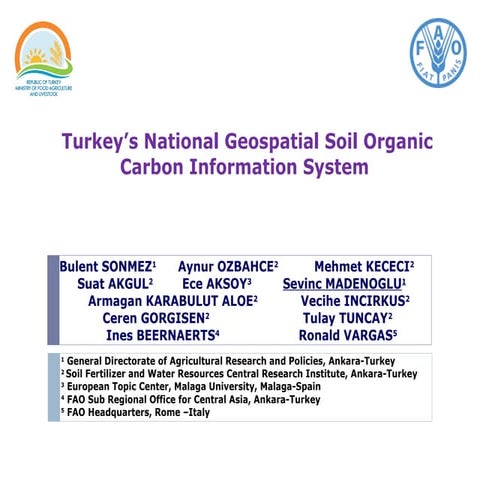 Turkey’s National Geospatial Soil Organic Carbon Information System | PPT