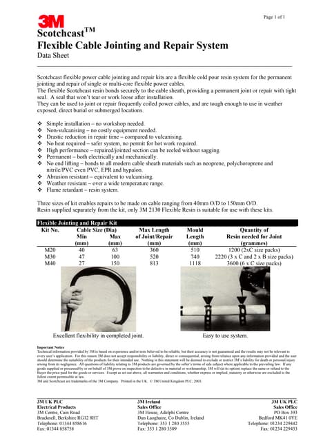 3M Scotchcast Flexible & Trailing Power Cable Splice Kits 82-F ...