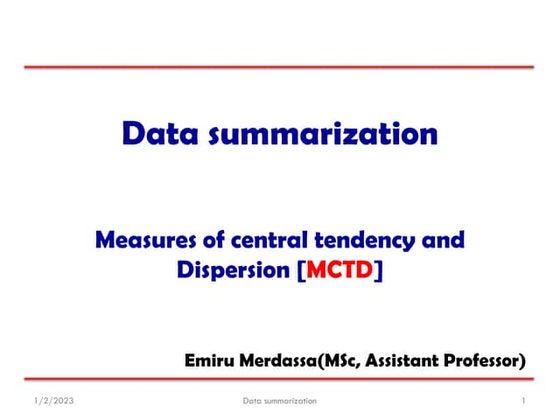 Measures of dispersion | PPTX