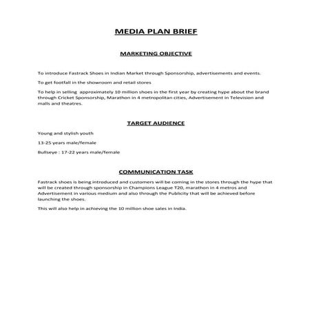 media plan brief | DOCX