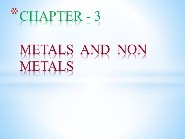 Metals and non metals | PPT