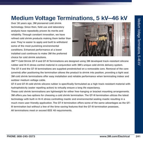 3M Medium Voltage Cable Terminations, 5kV–46kV, 2013 Electrical Product ...