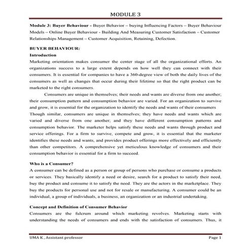 3 module Marketing Management university of Mysore | PDF