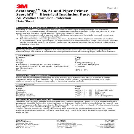 3M Scotchrap 50 and 51 Corrosion Protection Tapes - 3M Scotch ...