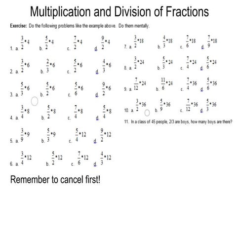 3 multiplication and division of fractions 125s | PPT