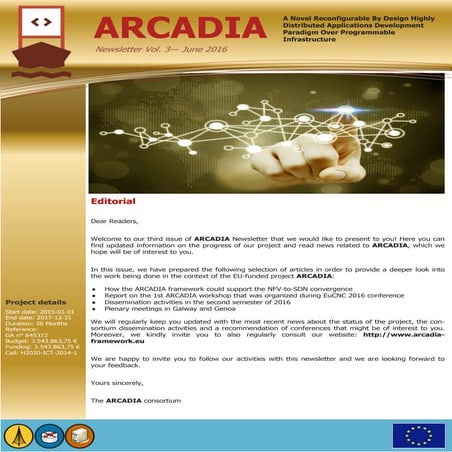 3nd ARCADIA project newsletter | PDF