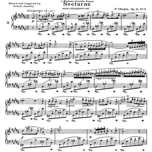 sheet music for piano free 3 nocturne op-9-no-3 | PDF