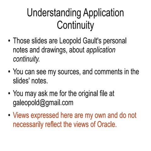 Application Continuity with Oracle DB 12c | ODP