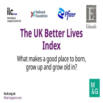 Launch of ILC's UK Better Lives Index - Monday 3 November 2025 | PPTX