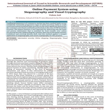 Online Payment System using Steganography and Visual Cryptography | PDF