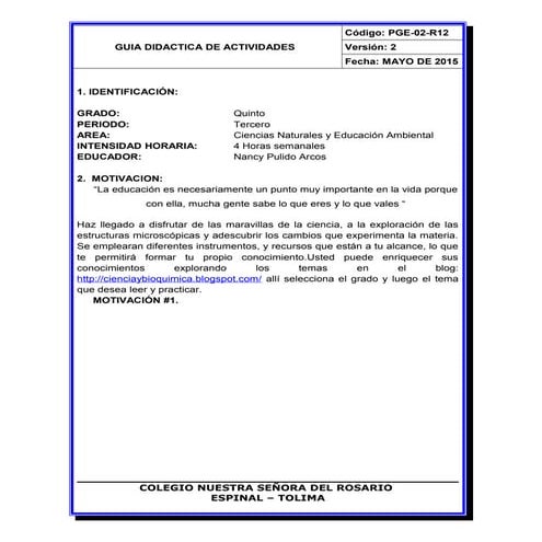 Ii. ciencias naturales 7° 2015 | PDF