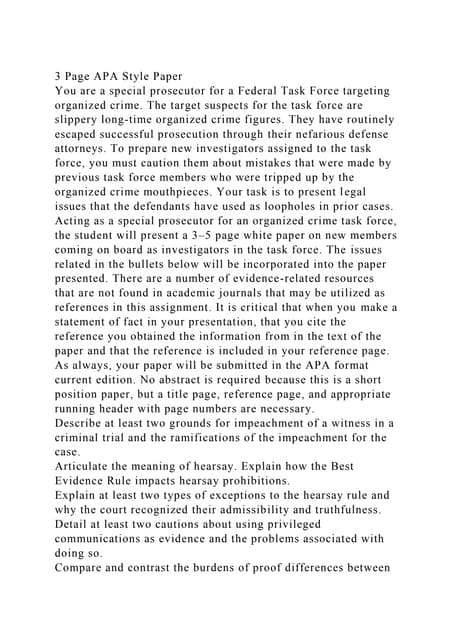 ou are a special prosecutor for a Federal Task Force targeting organ.docx