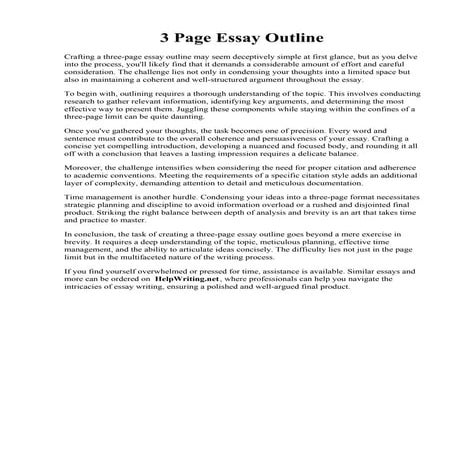 3 Page Essay Outline | PDF | Bone and Joint Conditions | Diseases and ...