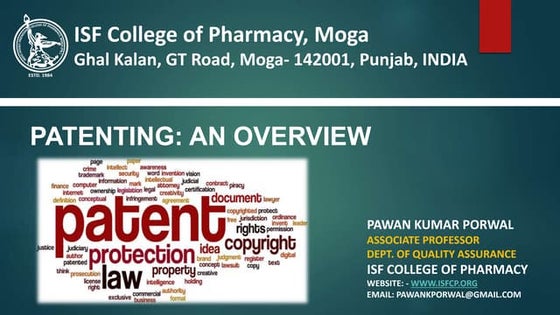 Filing a Patent Process in India | PPT