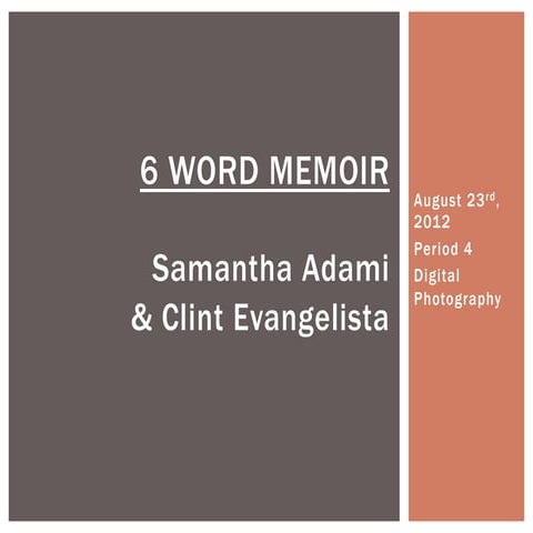Pattern in Photography and 6 word memoir | PDF