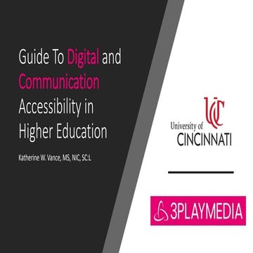 Guide to Digital and Communication Accessibility in Higher Education | PPTX