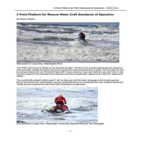 3 point platform for rescue water craft standards of operation | PDF