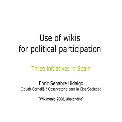 Use of wikis for political participation | PPT