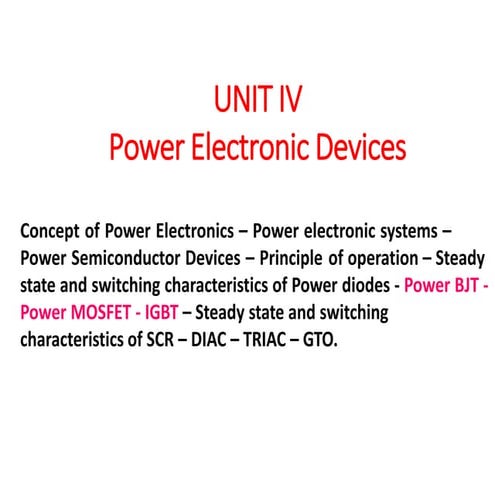 Advantages of the 3 Power Transistor used in the Automobile | PPTX
