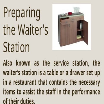 food and Beverages: Preparing the waiter's Station.pptx