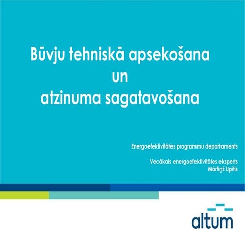 Būvju tehniskā apsekošana un atzinuma sagatavošana | PDF