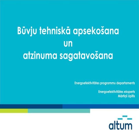 Būvju tehniskā apsekošana un atzinuma sagatavošana | PDF