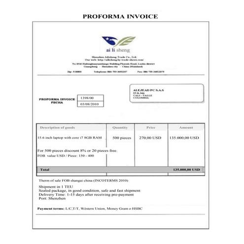 factura proforma | DOCX
