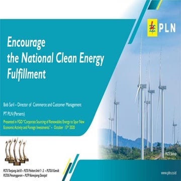 Bob Saril, PT PLN - Encourage the National Clean Energy Fulfillment | PDF