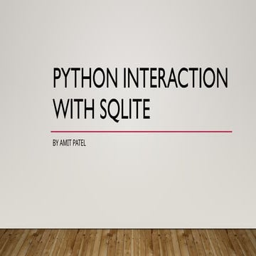 3 Python Interaction With Sqlite Concept Of Python Ppt