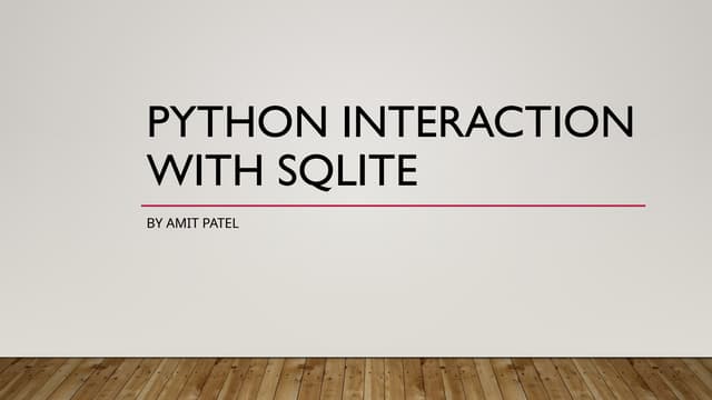 3 Python Interaction With Sqlite Concept Of Python Ppt