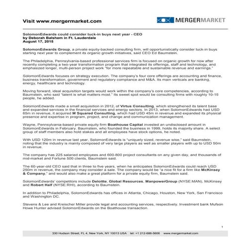 Mm solomon edwards m&a article_08 19 15 | PDF