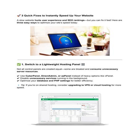 3 Quick Fixes to Instantly Speed Up Your Website | PDF