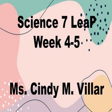 3QW4-5 Science module lesson and practice examples | PDF