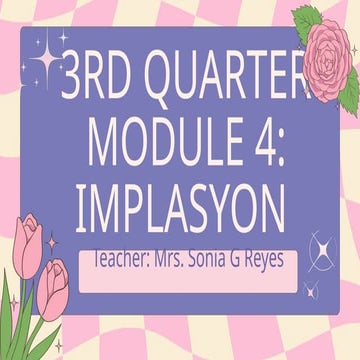 Modyul 9 implasyon | PDF