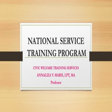 NSTP TOPIC it is about nstp and the benefits | PPT