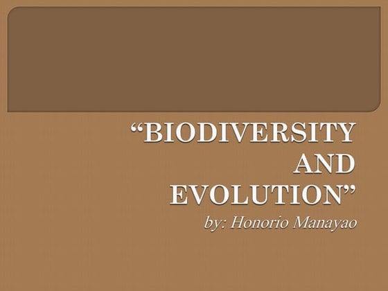 Biodiversity and Evolution | PPT