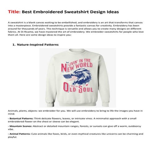Best Embroidered Sweatshirt Design Ideas | PDF