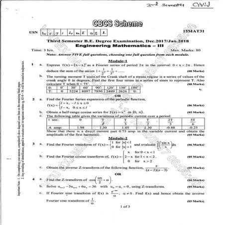 3rd semester VTU Civil Engineering CBCS scheme till jan 2018 | PDF