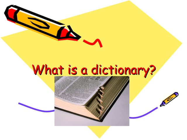 How to use a dictionary | PPTX