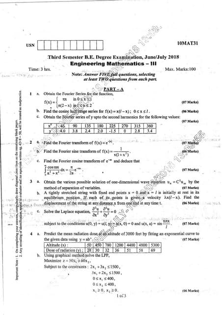 3rd semester EC VTU CBCS 2017 Scheme Model question papers | PDF