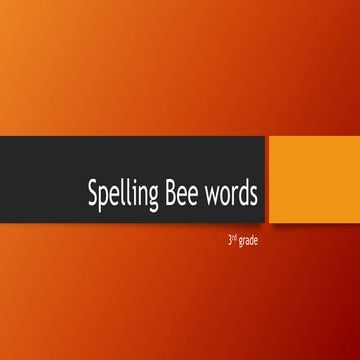 3rd grade 1 25 Spelling Bee Words | PPTX