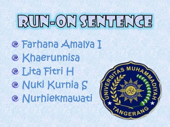 Run on Sentences for middle and high school students | PPT