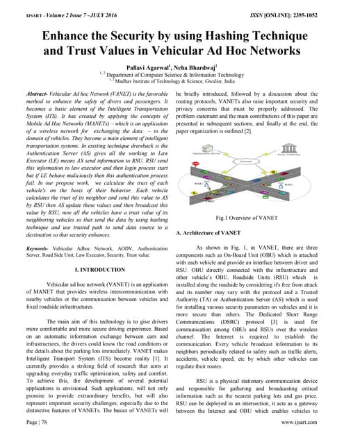 Vehicular Adhoc Network For Communication Pptx