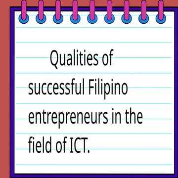QUALITIES OF SUCCESSFUL ENTREPERENEUR IN THE FIELD OF ICT | PPTX